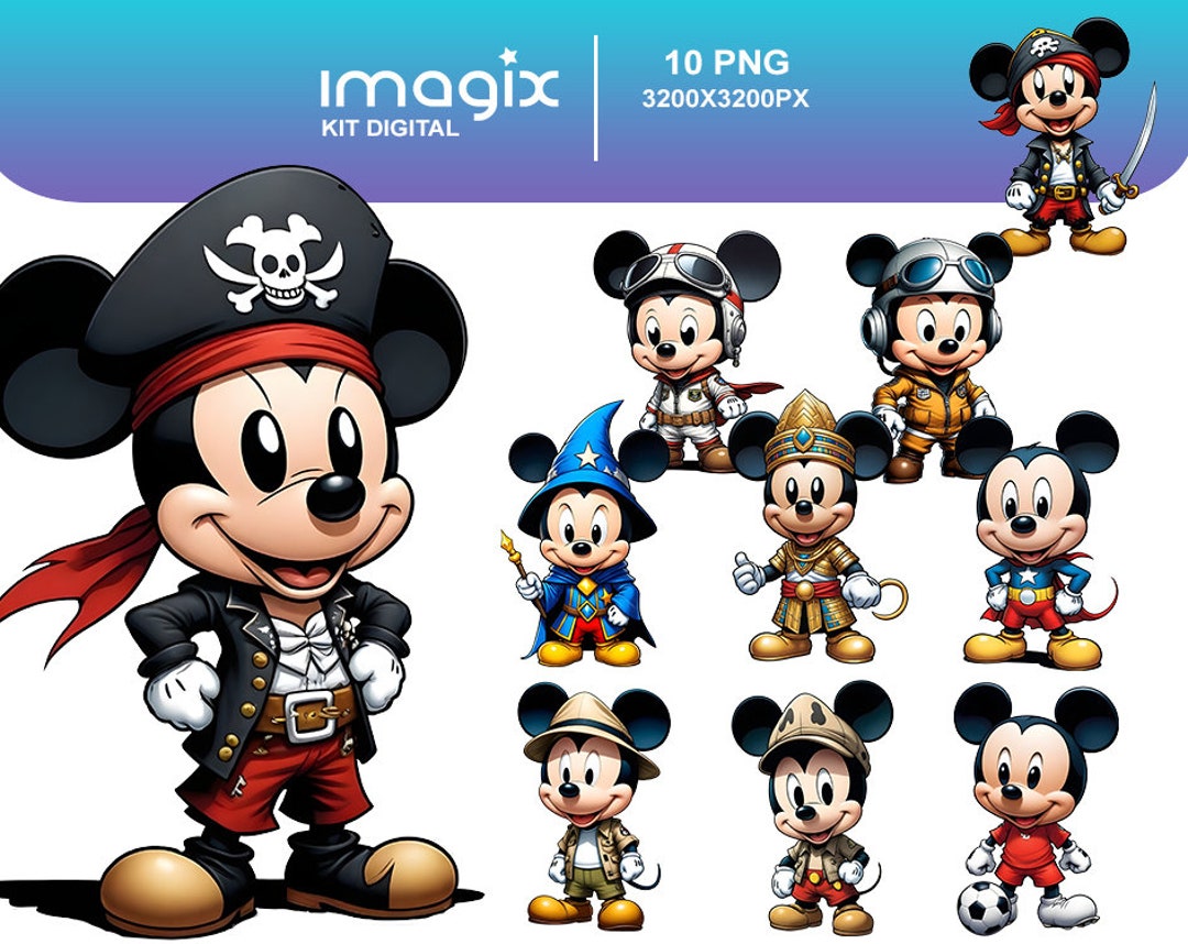 Mickey Variant Themes Digital Clipart - Etsy