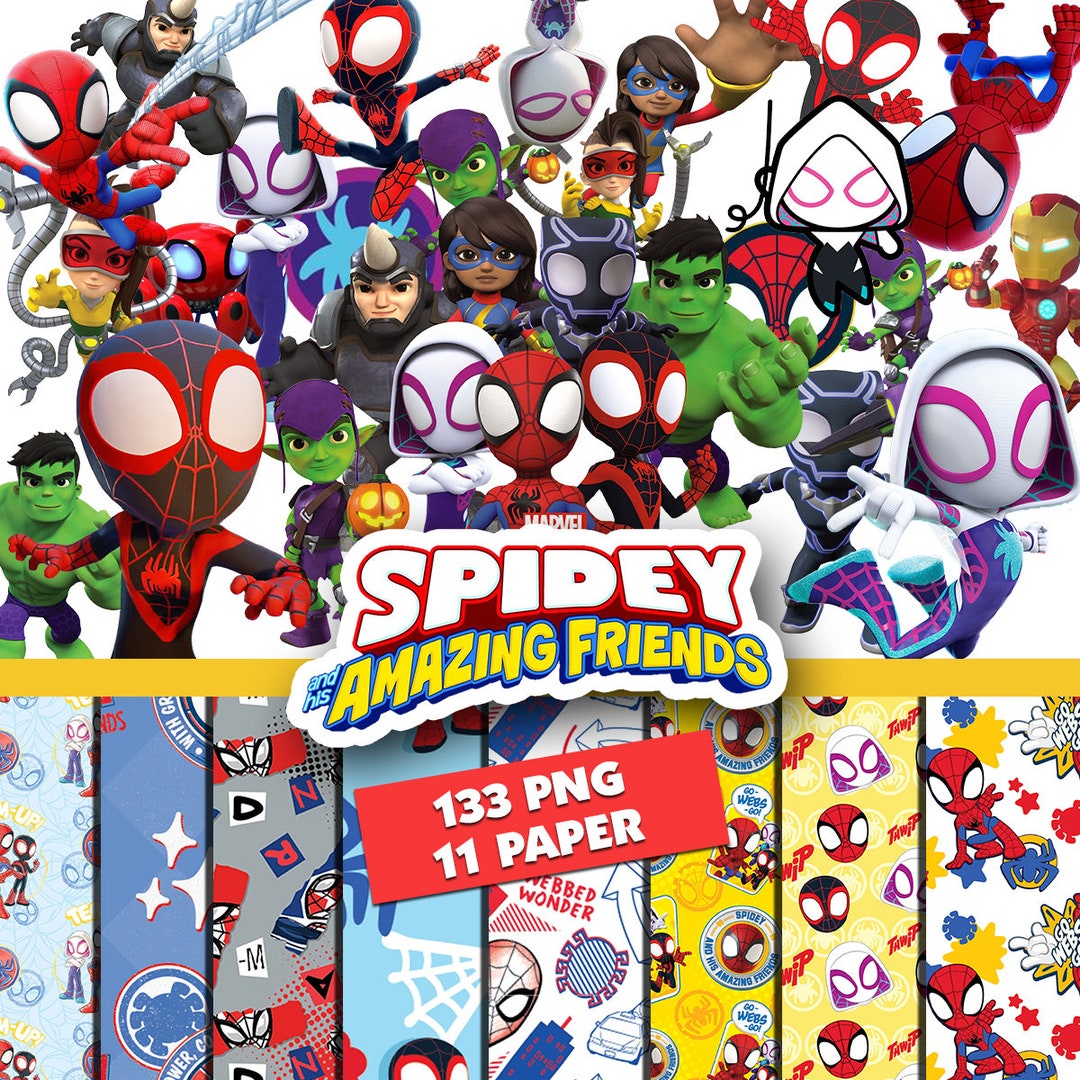 Spider Man Clipart Bundle Spidey Digital Paper, Spidey Png - Etsy