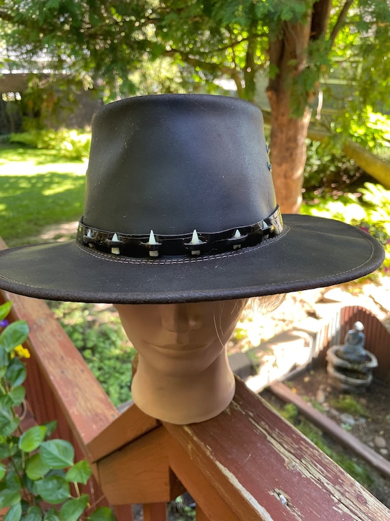 Aussie Bush Hat Brown Leather Made In Australia Origi… - Gem Aussie Bush Hat Brown Leather Made In Australia Origi… - Gem