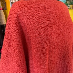 Large 100% Iceland Pure Wool Poncho Cape Vintage Rust Red - Etsy