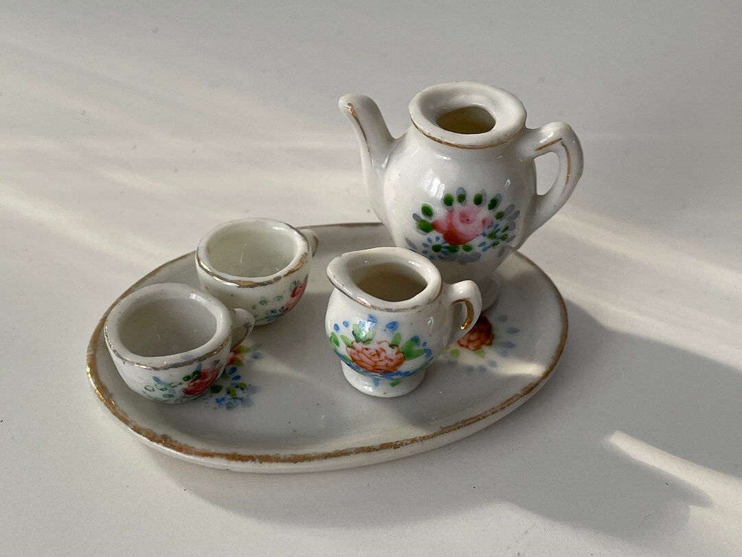 JAPANESE TEA SET Vintage Tiny Tea Set Antique Hand Painted Tea Set ...