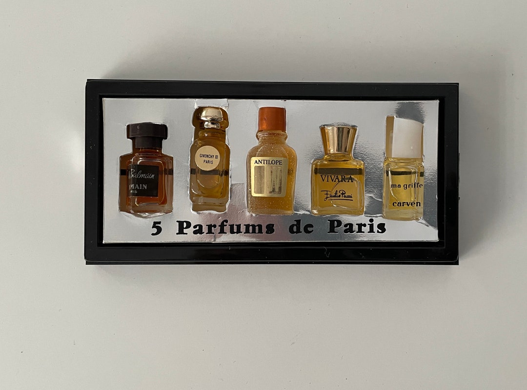 VINTAGE PERFUMES Vintage Miniature 5 Perfumes Bottles From Paris Old ...