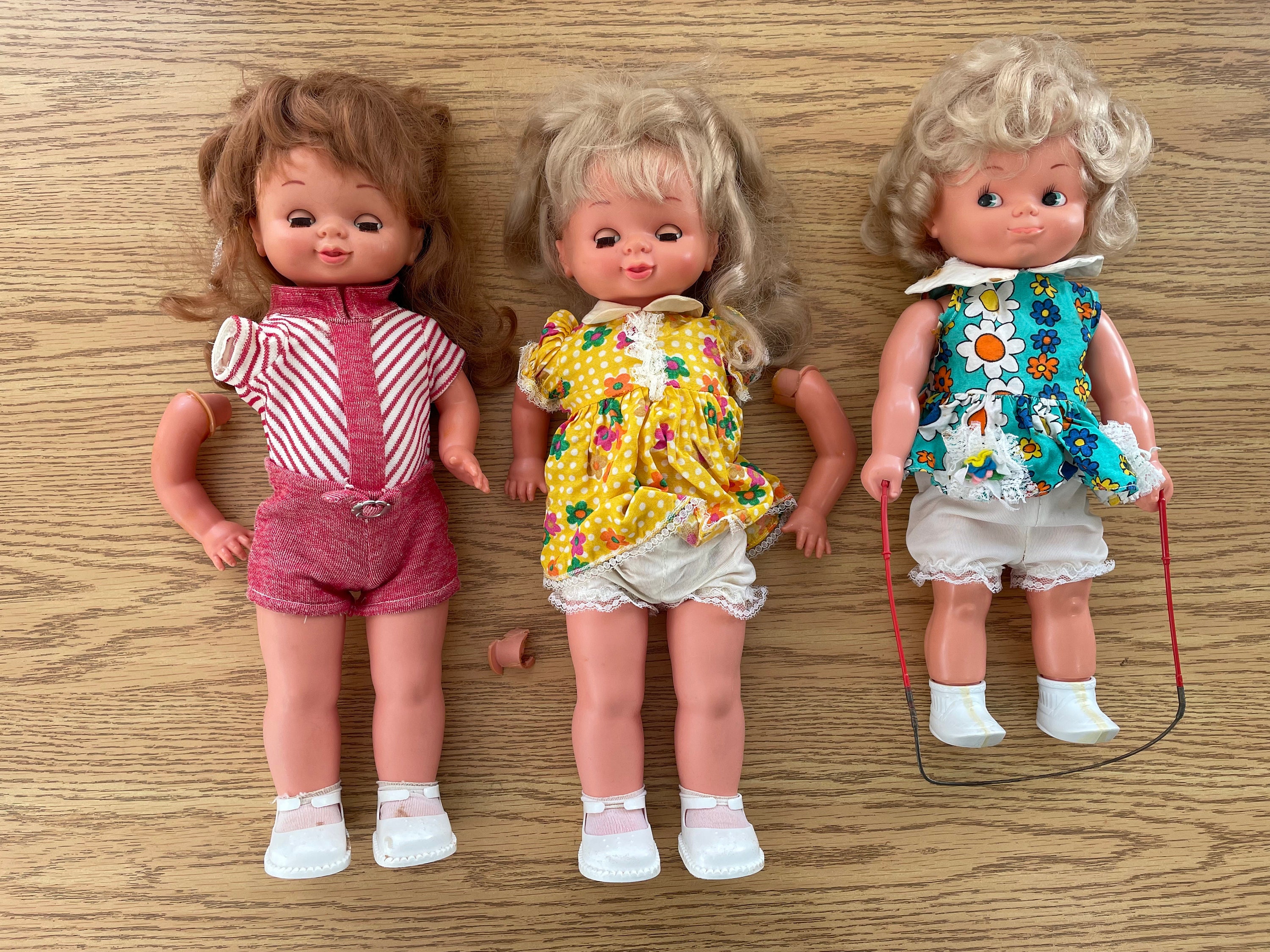 VINTAGE TOY DOLLS 1970s Set of Three Small Vintage Dolls Small Playing ...