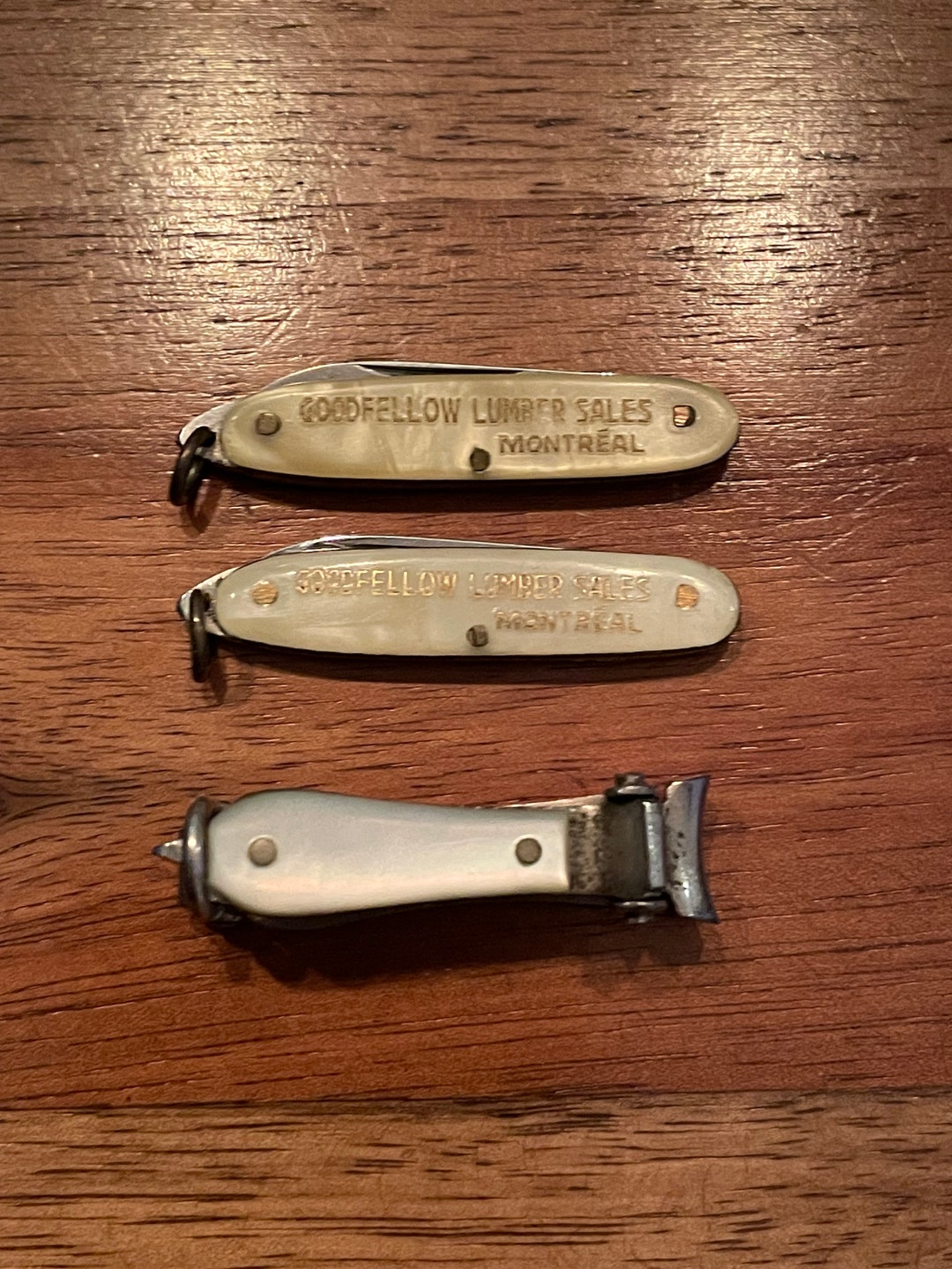 2 Miniature Pocket Knives & 1 Nail Clipper Made With Metal and - Etsy