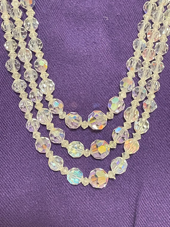 TRIPLE LAYER NECKLACE | Vintage Crystal Beads Necklac… - Gem