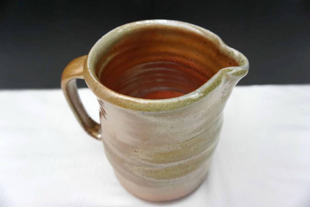 Large Pottery Pitcher With Copper Metallic Sheen - Etsy