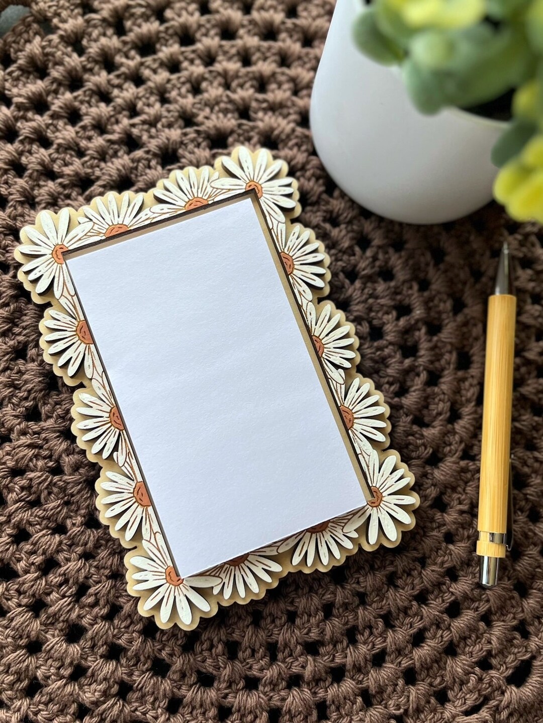 Daisy Flowers Notepad Holder | 3"x5" Notepad Holder | Notepad | Note ...
