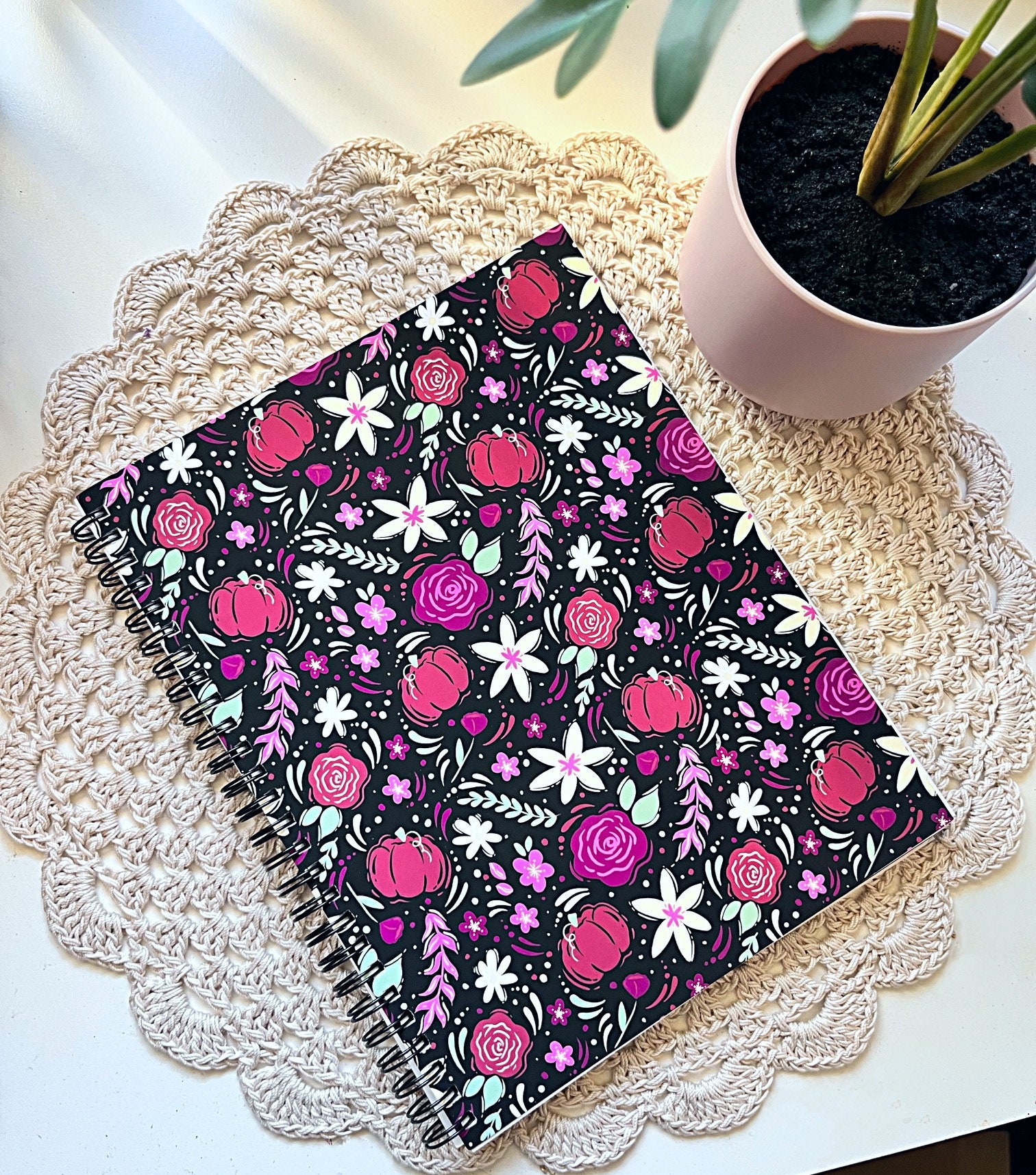 Floral Spiral Notebook Notebook 7x9 120 Lined Pages Notebook Floral ...