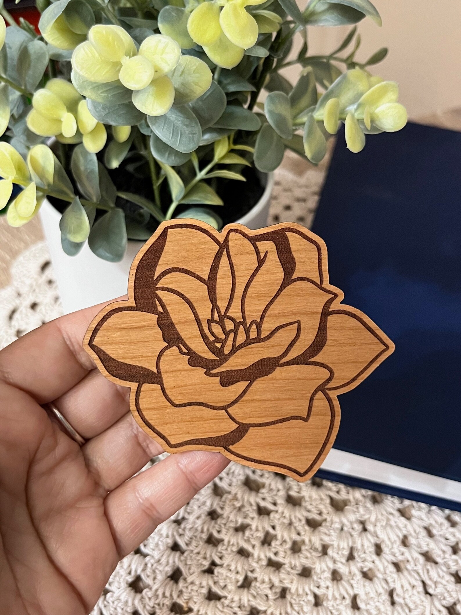 Flower Wood Sticker for Flat Surfaces Only Laptop, Phone, Journaling ...