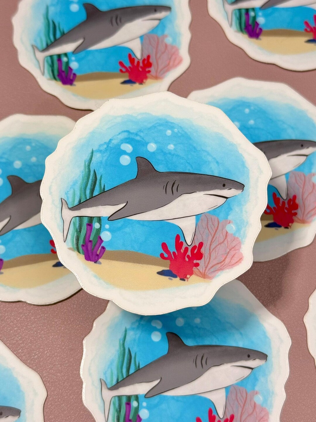 Shark Sticker| Great White Shark| Waterproof Dishwasher Safe Sticker ...