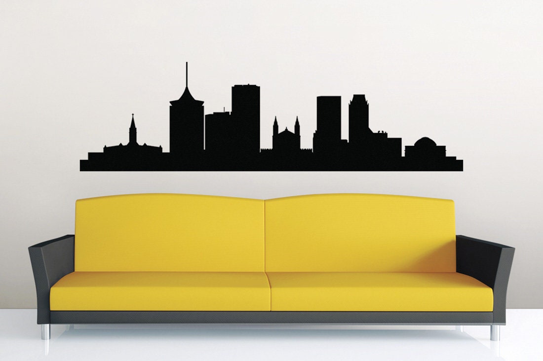 Tulsa Vinyl Skyline City Wall Decal Sticker Oklahoma City Silhouette ...