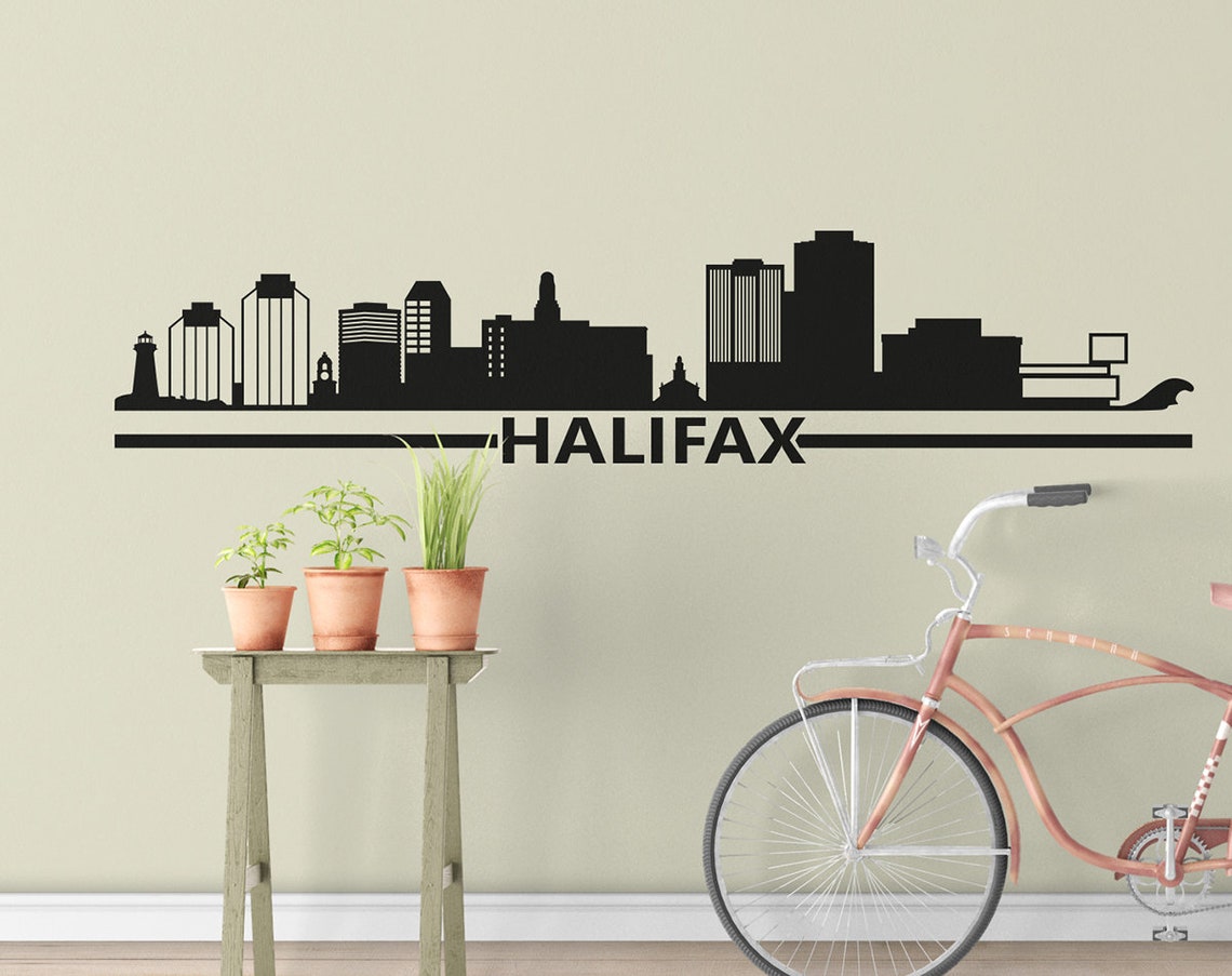 Halifax Wall Decal Text Skyline Vinyl Wall Decal Nova Scotia - Etsy