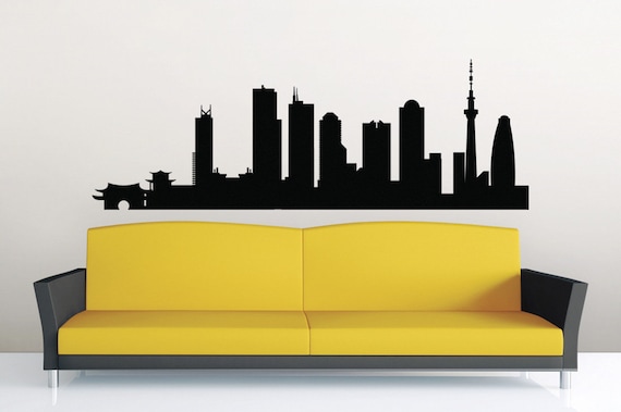 Tokyo Vinyl Skyline City Wall Decal Sticker of Tokyo City - Etsy