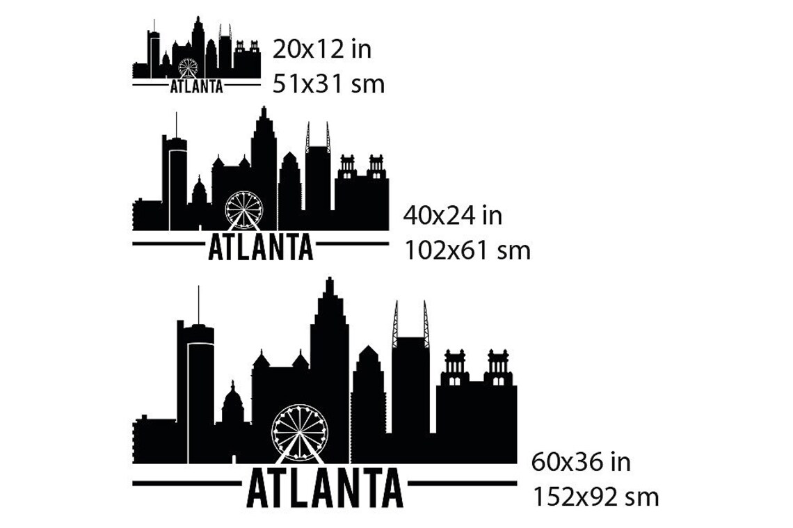 Atlanta Wall Decal, Skyline Vinyl Wall Decal. Atlanta Georgia Home ...