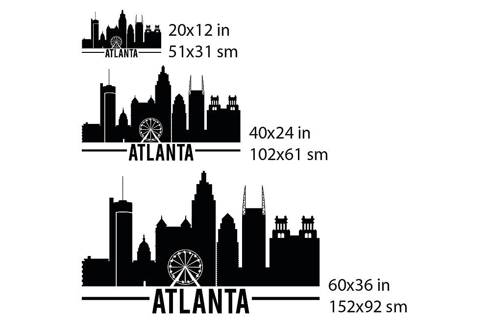 Atlanta Wall Decal, Skyline Vinyl Wall Decal. Atlanta Georgia Home ...