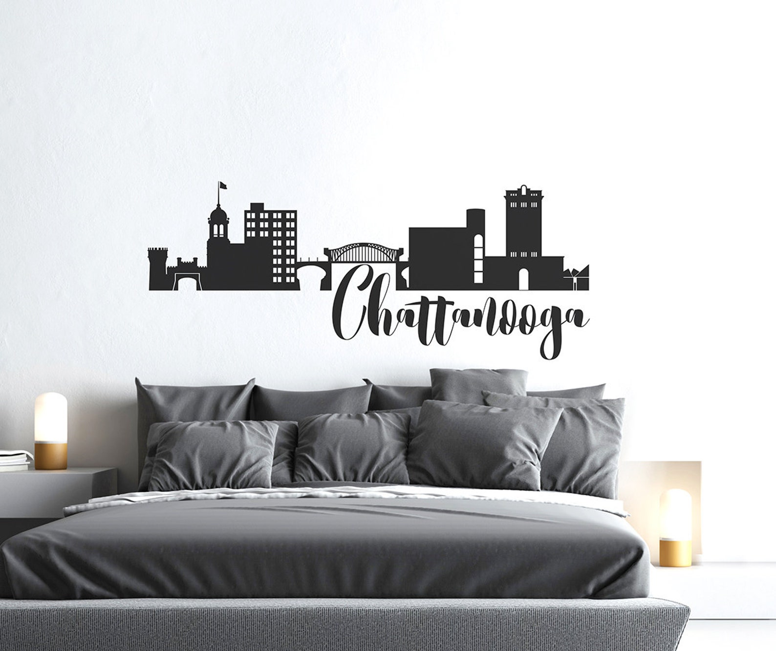 Chattanooga Wall Decal, Skyline Vinyl Wall Decal. Chattanooga Tennessee ...