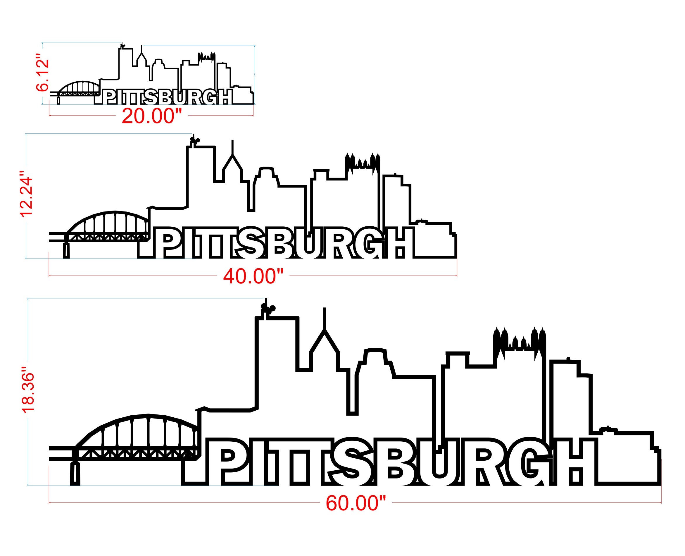 Pittsburgh Wall Decal Skyline Vinyl Wall Decal Pennsylvania - Etsy