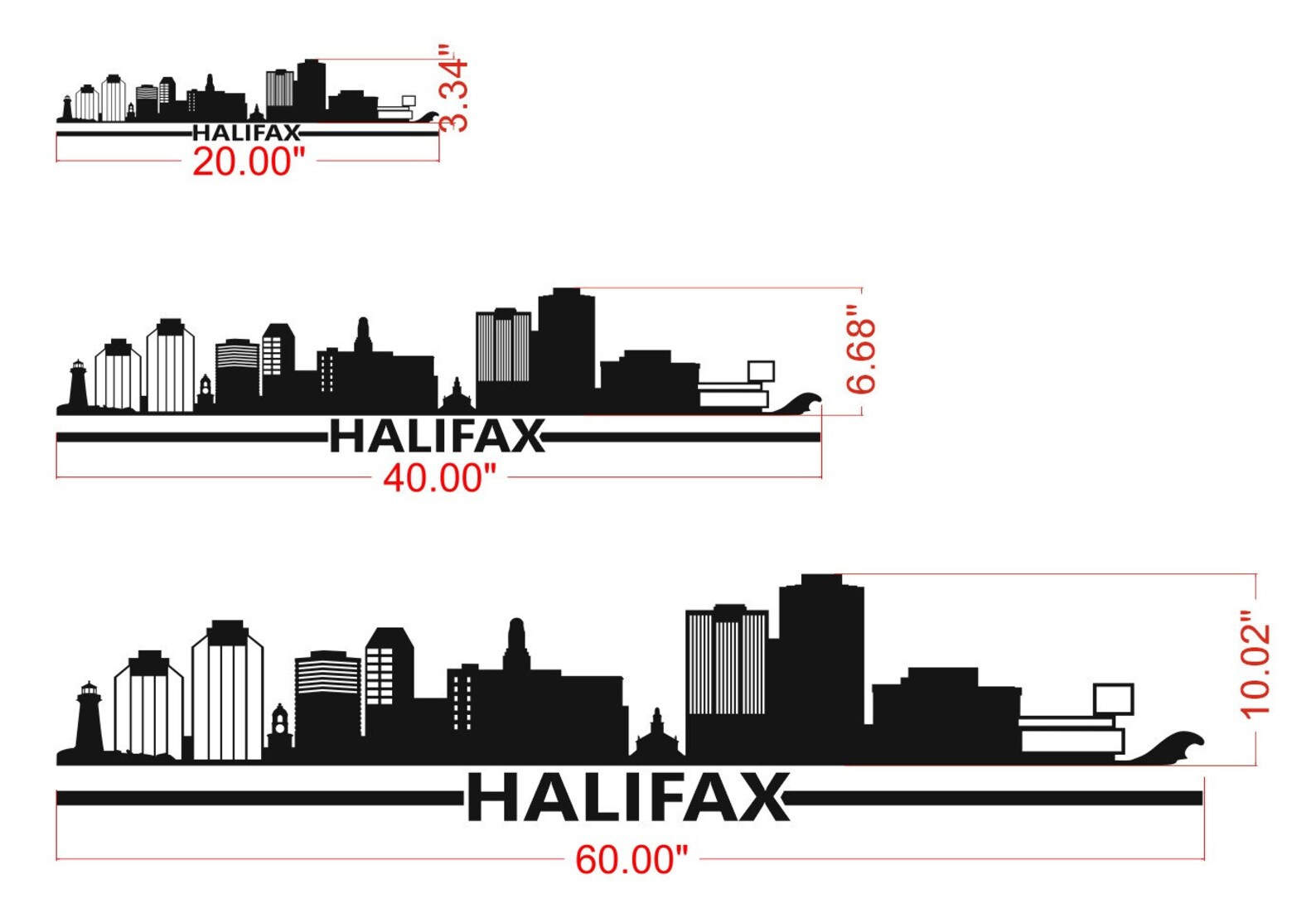 Halifax Wall Decal Text, Skyline Vinyl Wall Decal, Nova Scotia ...