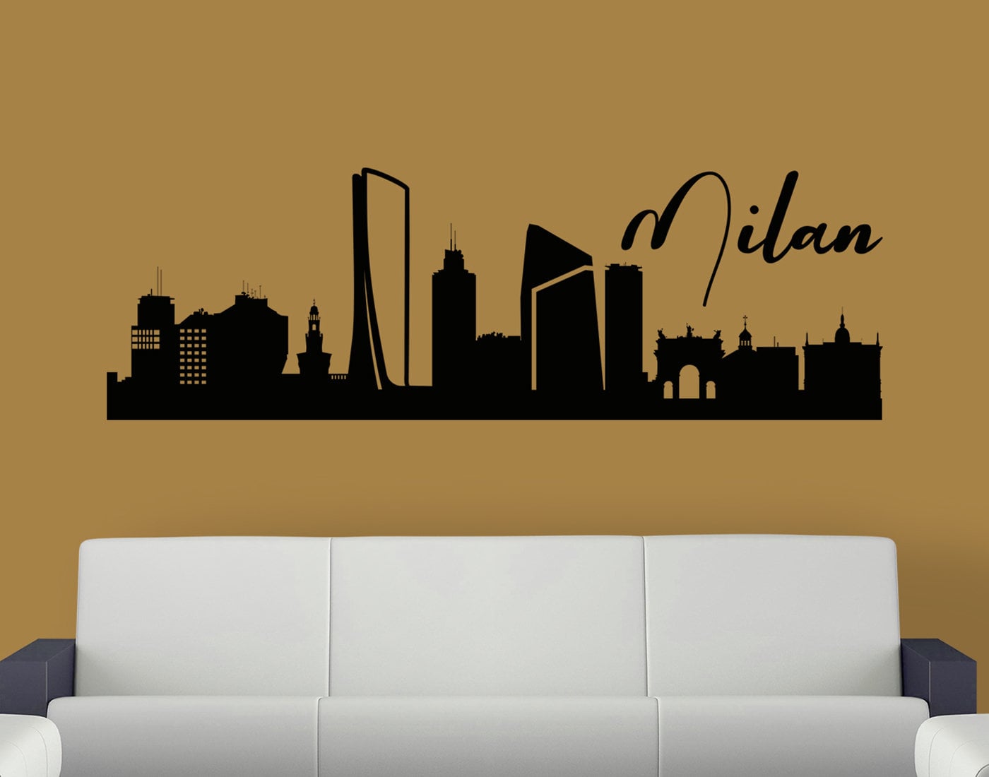 Milan Wall Decal, Milano City Skyline Vinyl Wall Decal, Italy City Home ...