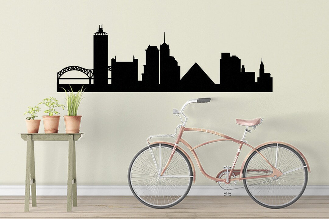 Memphis Vinyl Skyline, City Wall Decal, Sticker of Memphis City ...