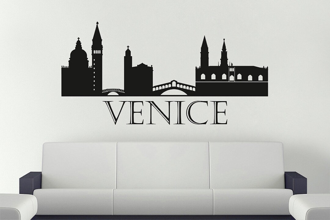 Venice Wall Decal, Venezia Italy Panorama Skyline Wall Sticker ...