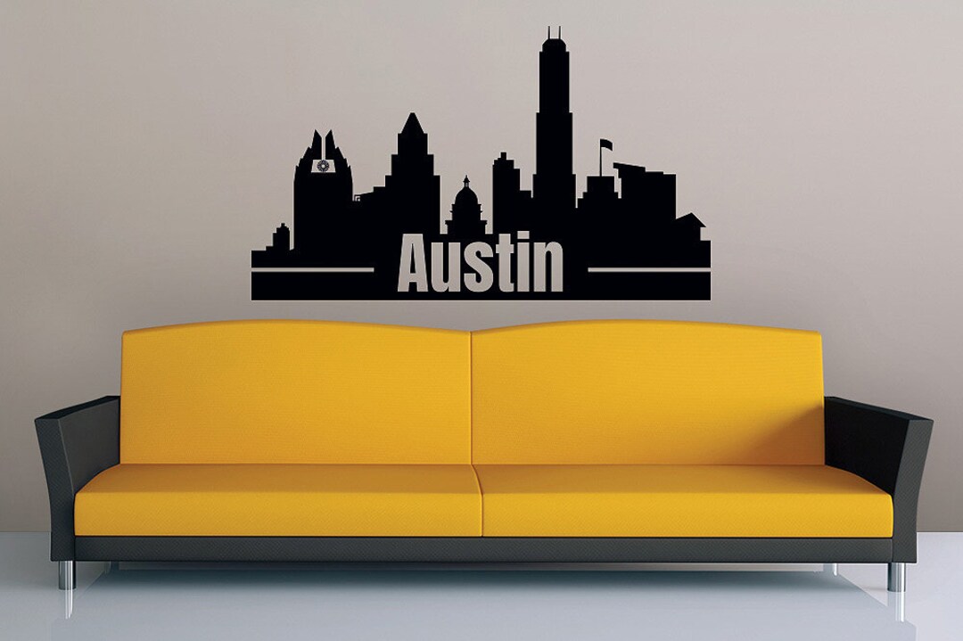 Austin Wall Decal, Skyline Vinyl Wall Decal, Austin Texas Home Decor ...