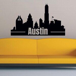 Austin Wall Decal, Skyline Vinyl Wall Decal, Austin Texas Home Decor ...