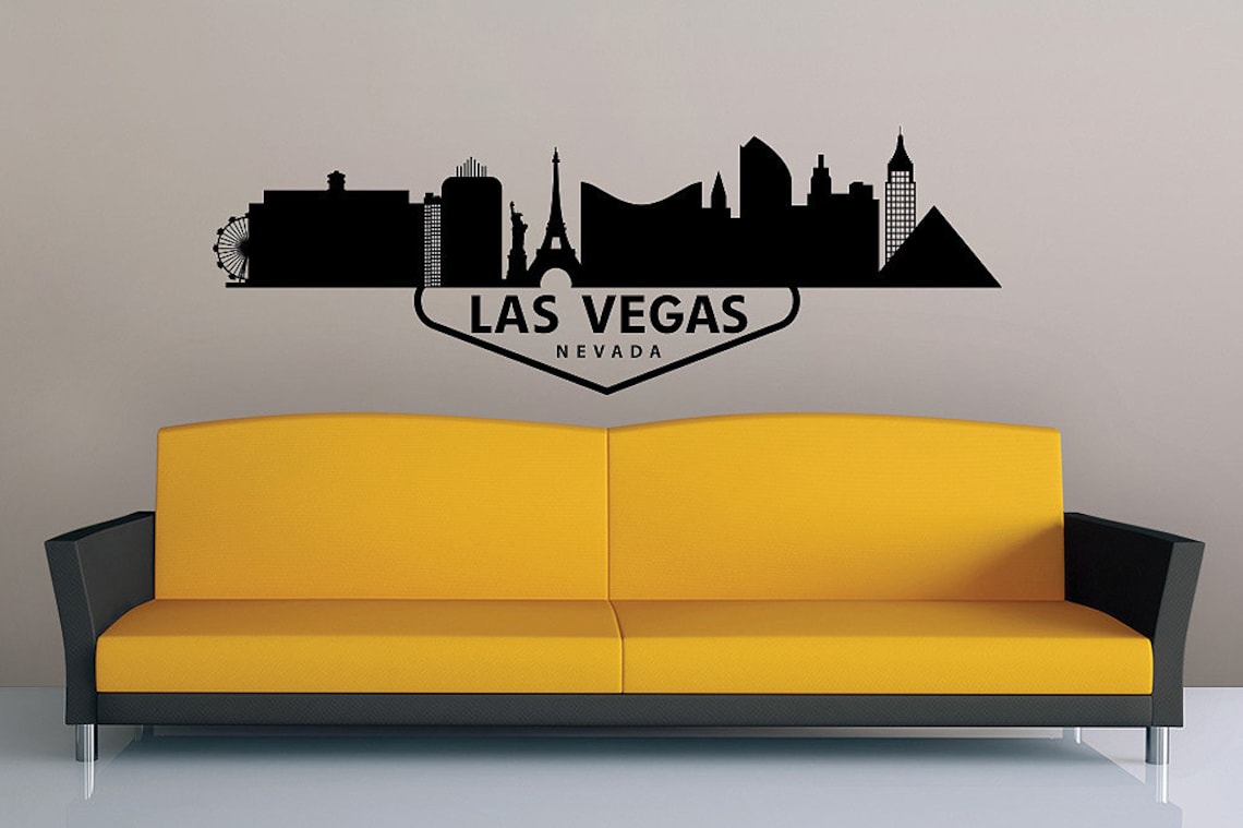 Las Vegas NV Wall Decal, Nevada City Skyline Wall Decal Urban Wall ...