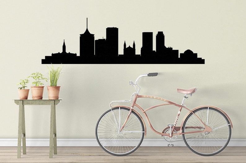 Tulsa Vinyl Skyline City Wall Decal Sticker Oklahoma City Silhouette ...