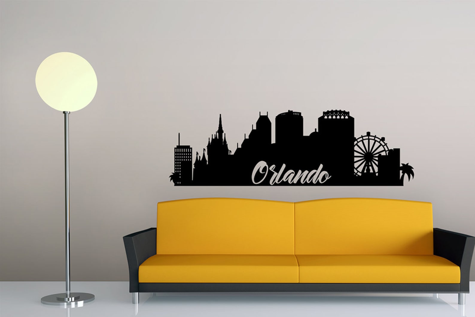 Orlando Skyline Wall Decal, Vinyl Sticker, Florida City Silhouette ...