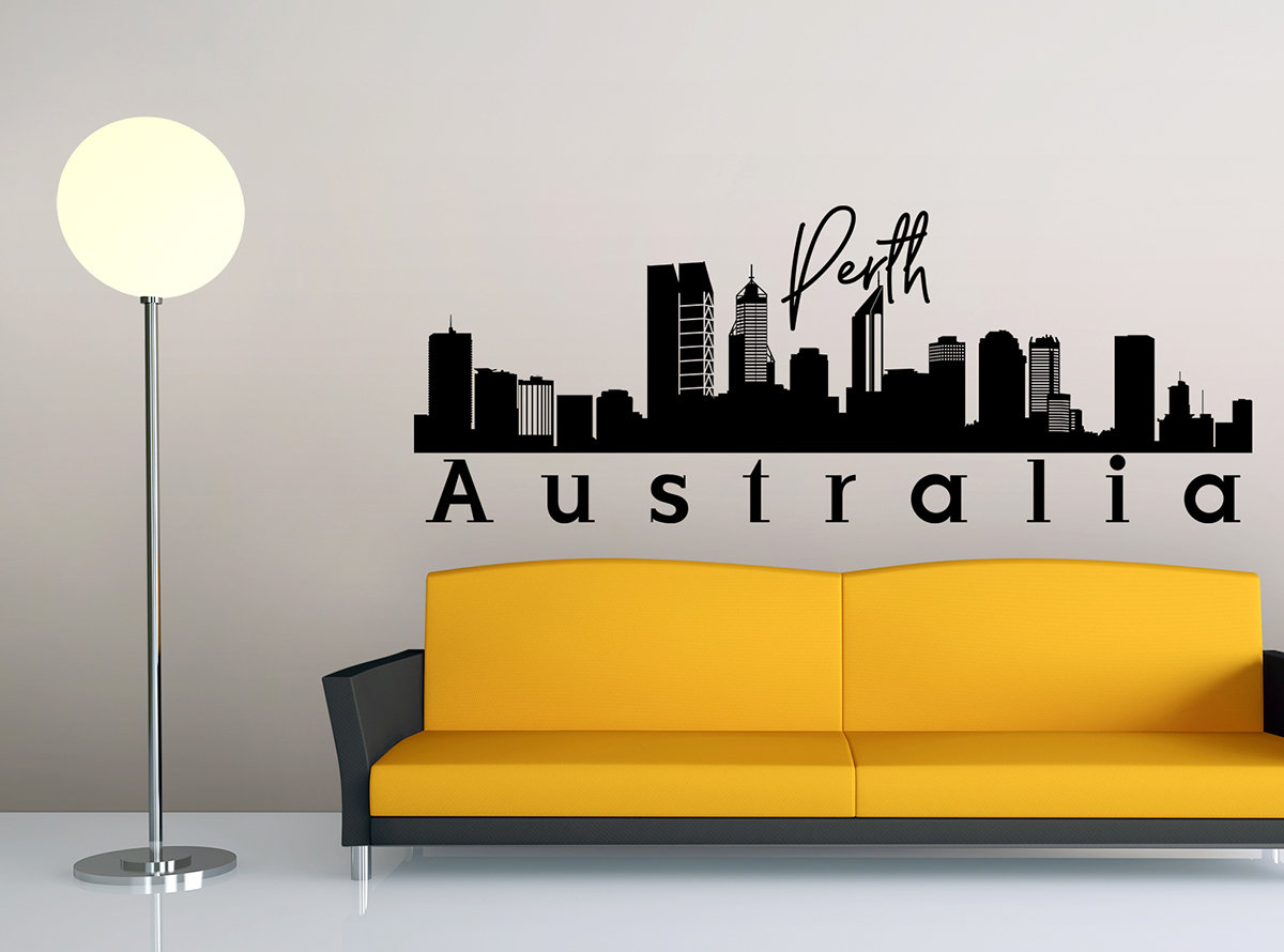 Perth Wall Decal, Skyline Vinyl Wall Decal. Australia City, City of ...