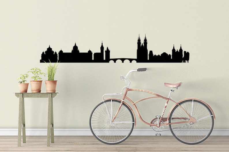 Prague Wall Decal Vinyl Sticker Czech Republic City Skyline Europe City ...