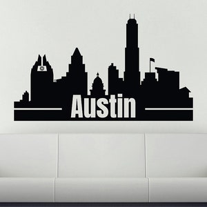 Austin Wall Decal, Skyline Vinyl Wall Decal, Austin Texas Home Decor ...