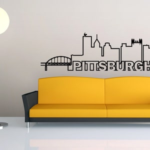 Pittsburgh Wall Decal, Skyline Vinyl Wall Decal, Pennsylvania City ...