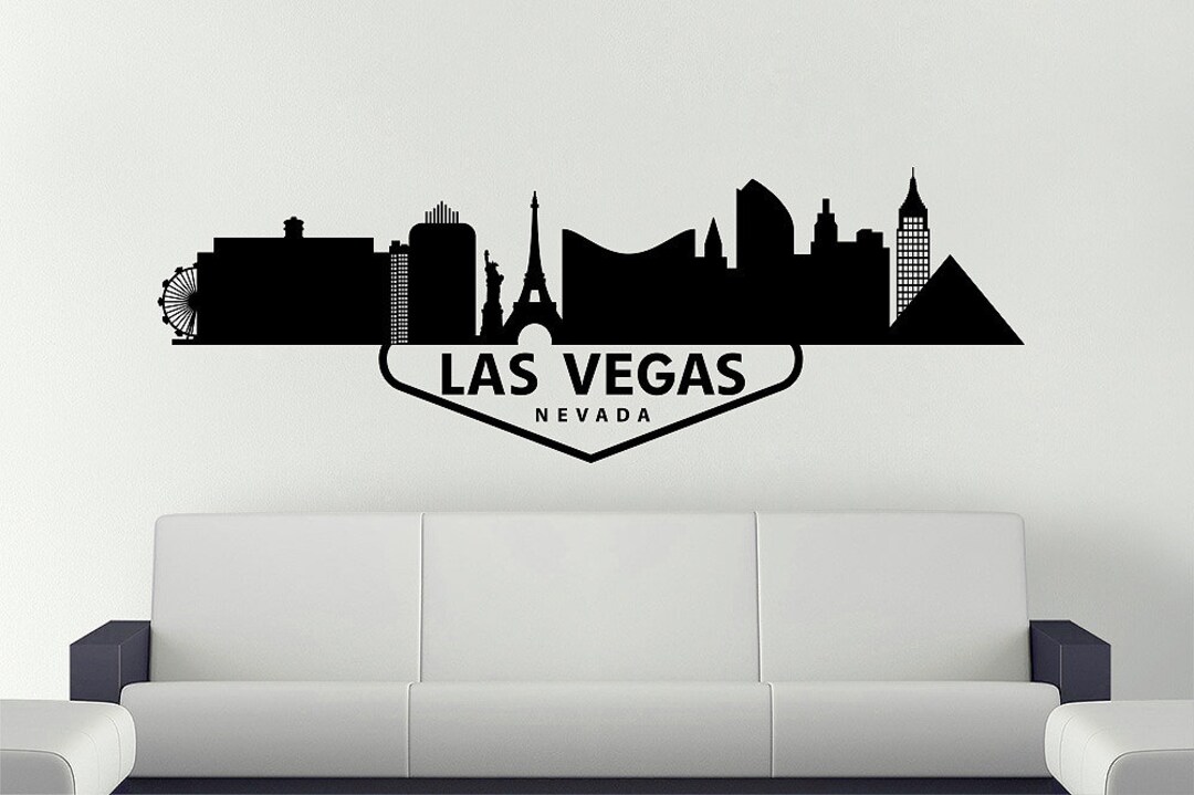 Las Vegas NV Wall Decal, Nevada City Skyline Wall Decal Urban Wall ...