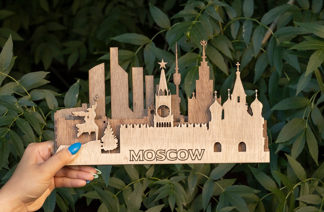 3D Moscow Russia City Wood Decor, Hometown City Skyline Desk Décor ...