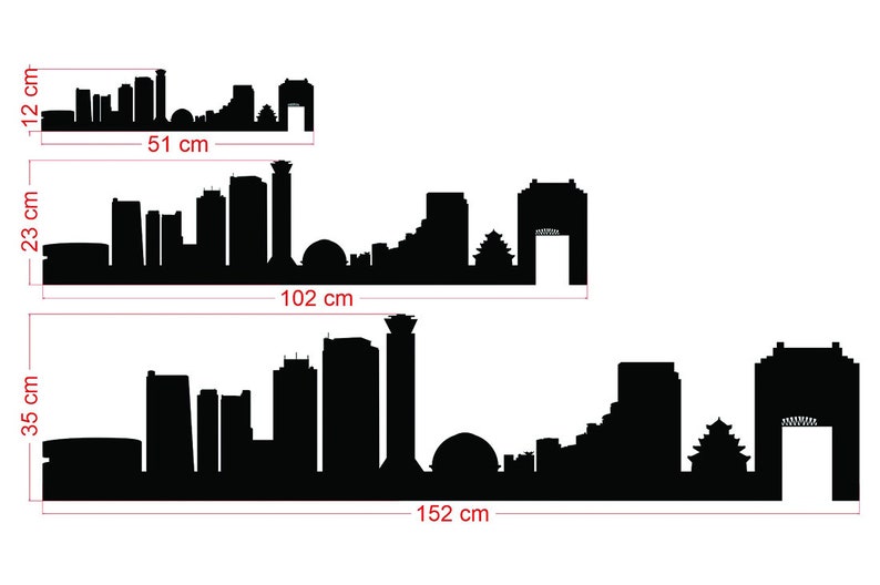 Osaka Skyline Wall Decal Vinyl Sticker Japan City Silhouette - Etsy