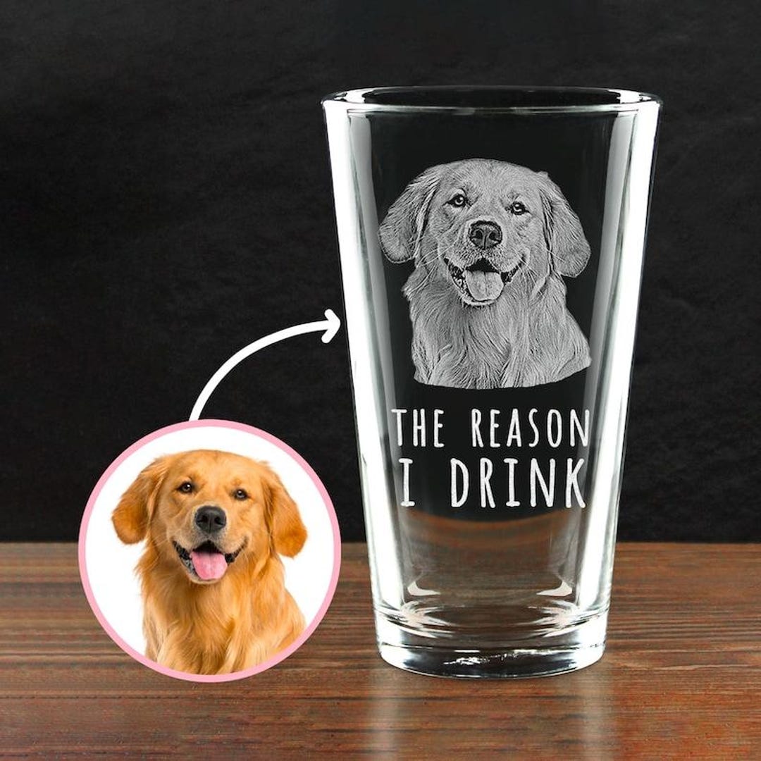 Personalized Custom Dog Photo Pint Glass - Personalized Pint Glass With ...