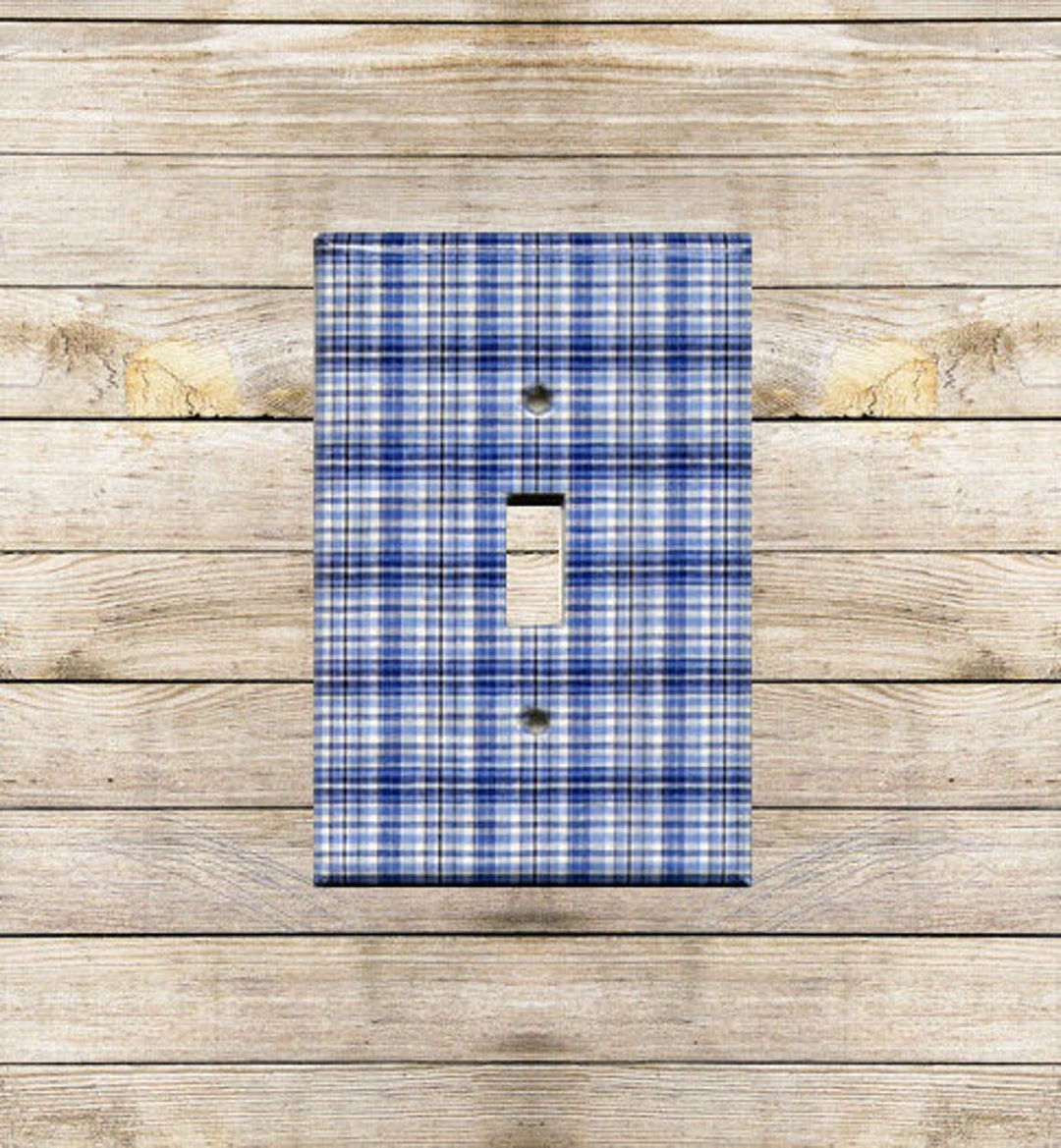 Blue Plaid Light Switch - Etsy