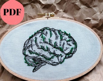 Human Brain Embroidery Design Instant Download - Etsy