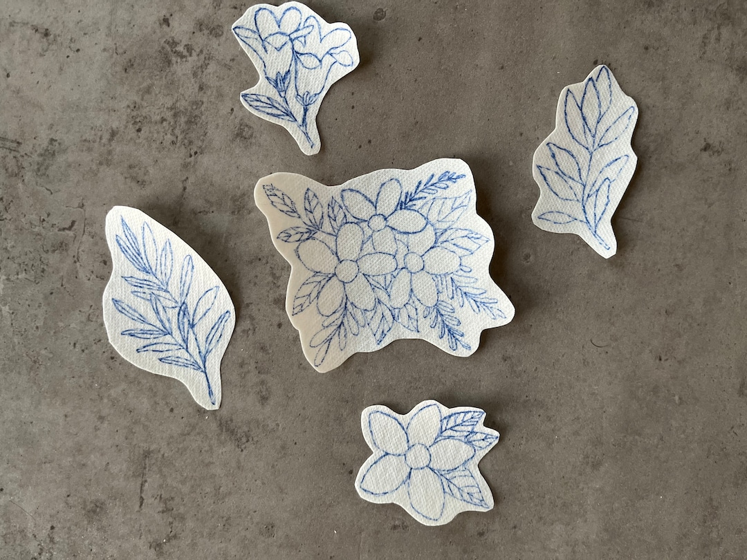 Floral Stick and Stitch Stickers Water Soluble Stickers - Etsy