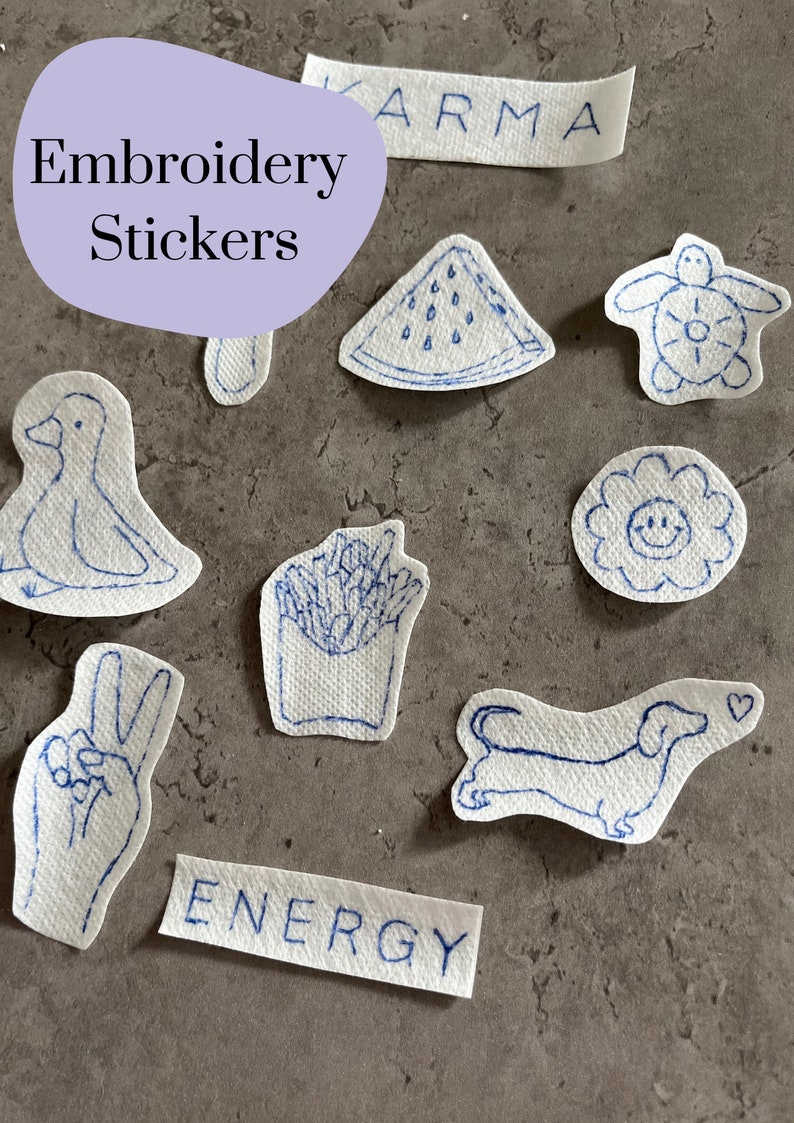 Embroidery Stickers | Stick and Stitch Stickers | Embroidery Pattern ...
