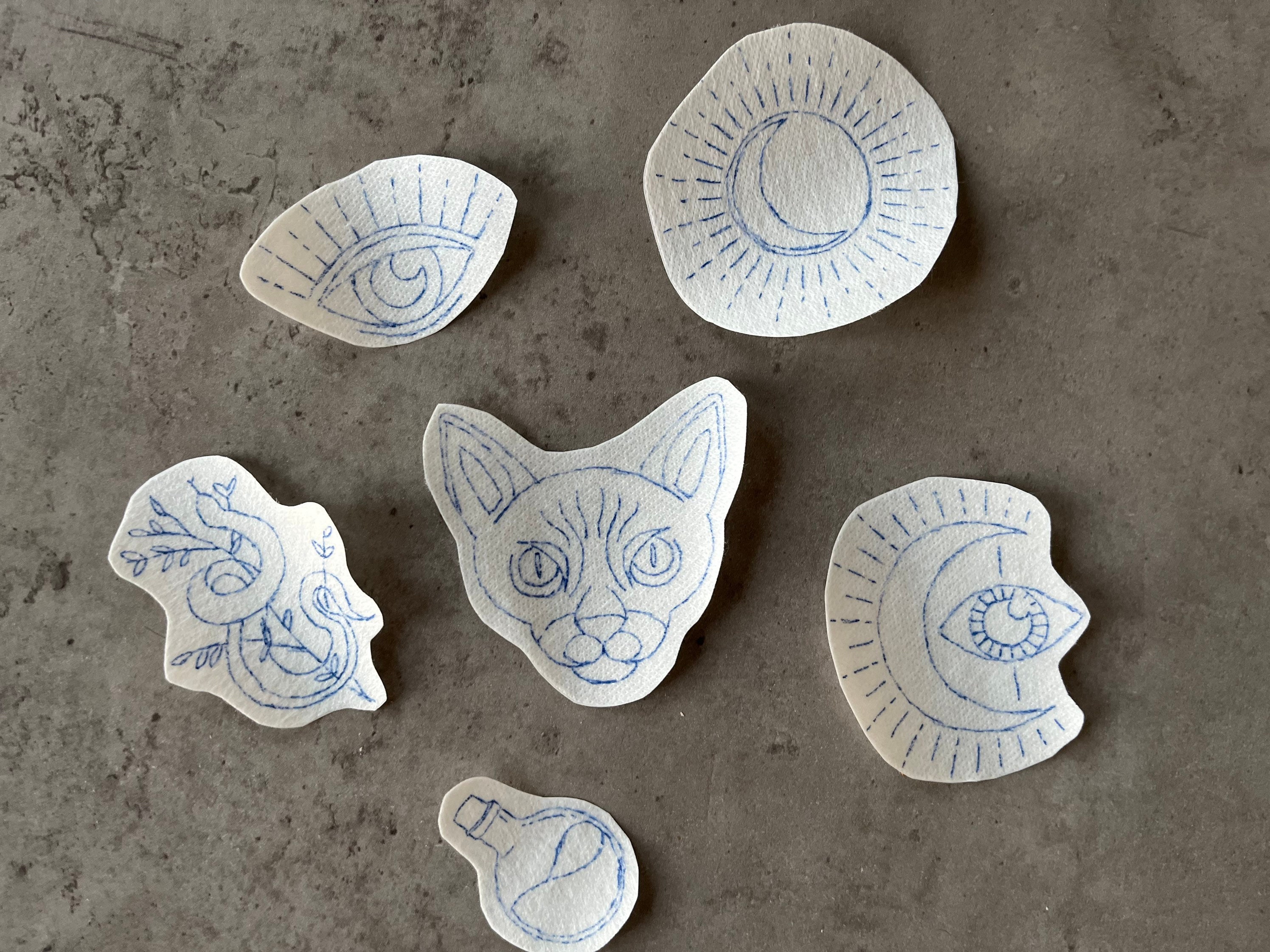 Water Soluble Stickers | Stick and Stitch Stickers | Hand Embroidery ...