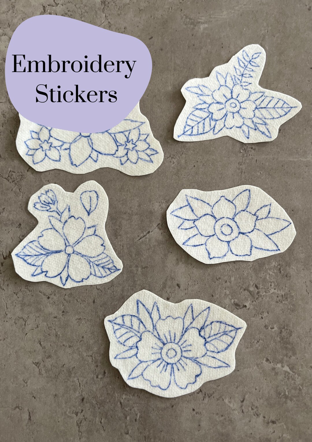 Floral Stick and Stitch Stickers | Embroidery Stickers |hand Embroidery ...