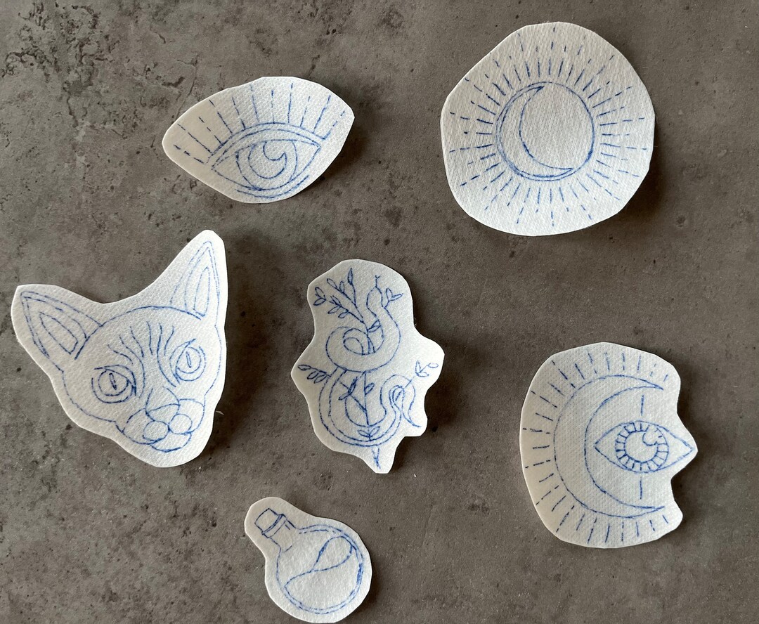 Water Soluble Stickers Stick and Stitch Stickers Hand Embroidery ...