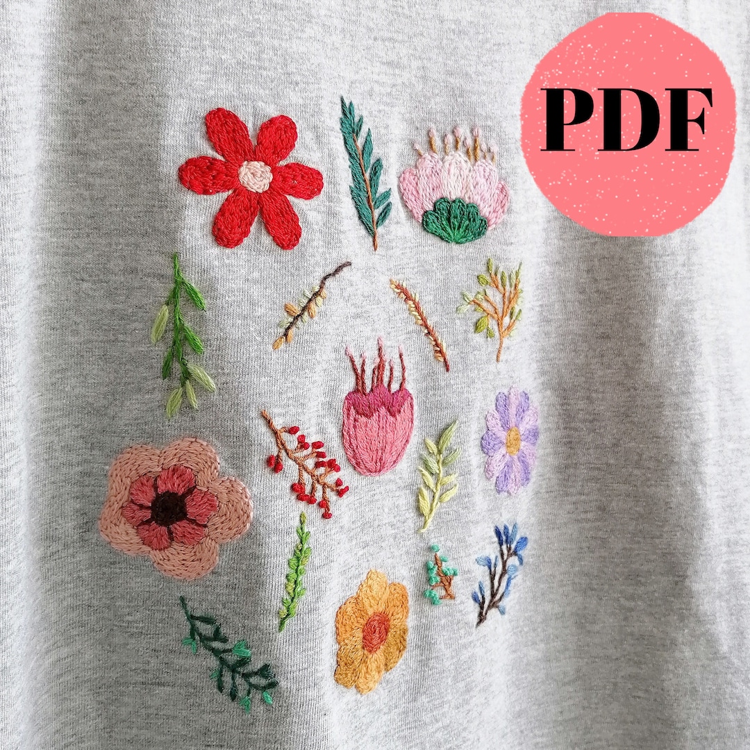 Flower Embroidery Pattern PDF Pattern PDF Embroidery Design - Etsy