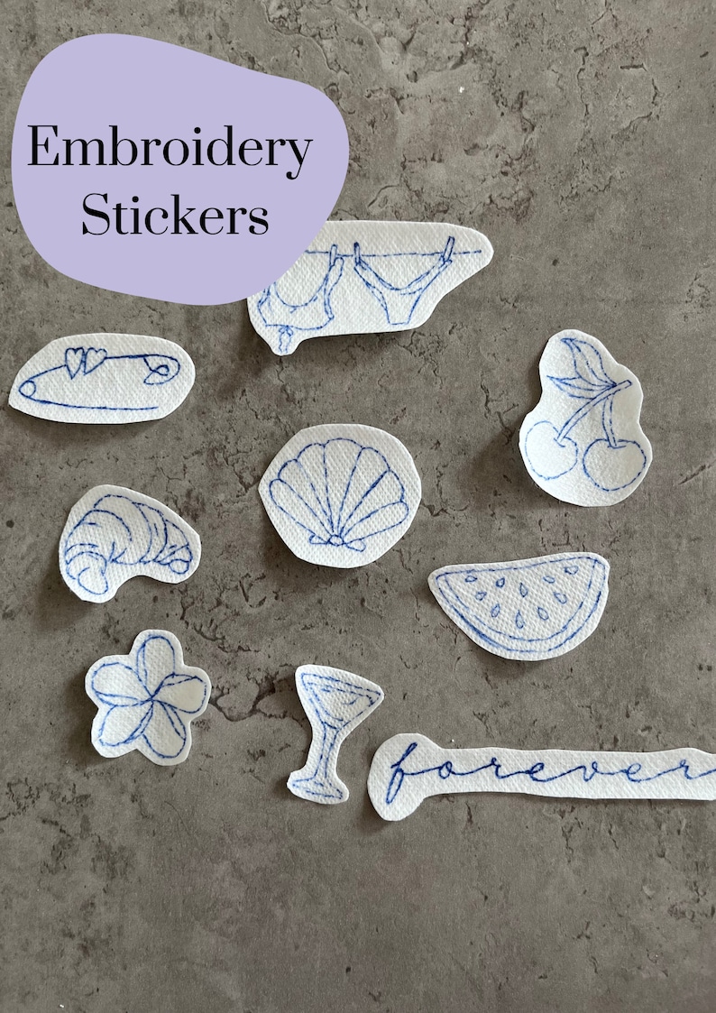 Embroidery Stickers Stick and Stitch Stickers Embroidery Pattern ...