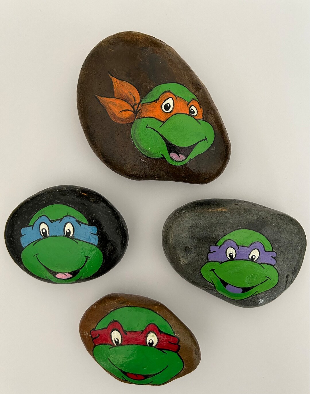 Hand Painted Teenage Mutant Ninja Turtles Rocks. Comes With All 4. - Etsy