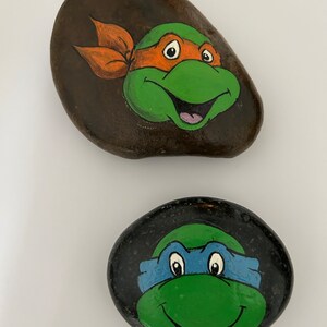 Hand Painted Teenage Mutant Ninja Turtles Rocks. Comes With All 4. - Etsy