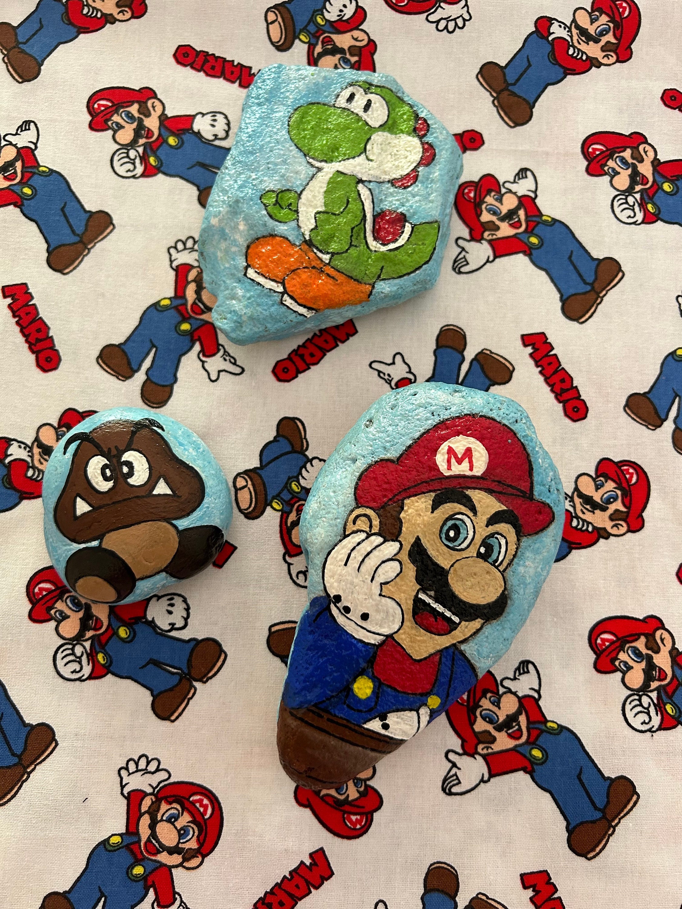 Hand Painted Super Mario and Friends Rock Set. - Etsy